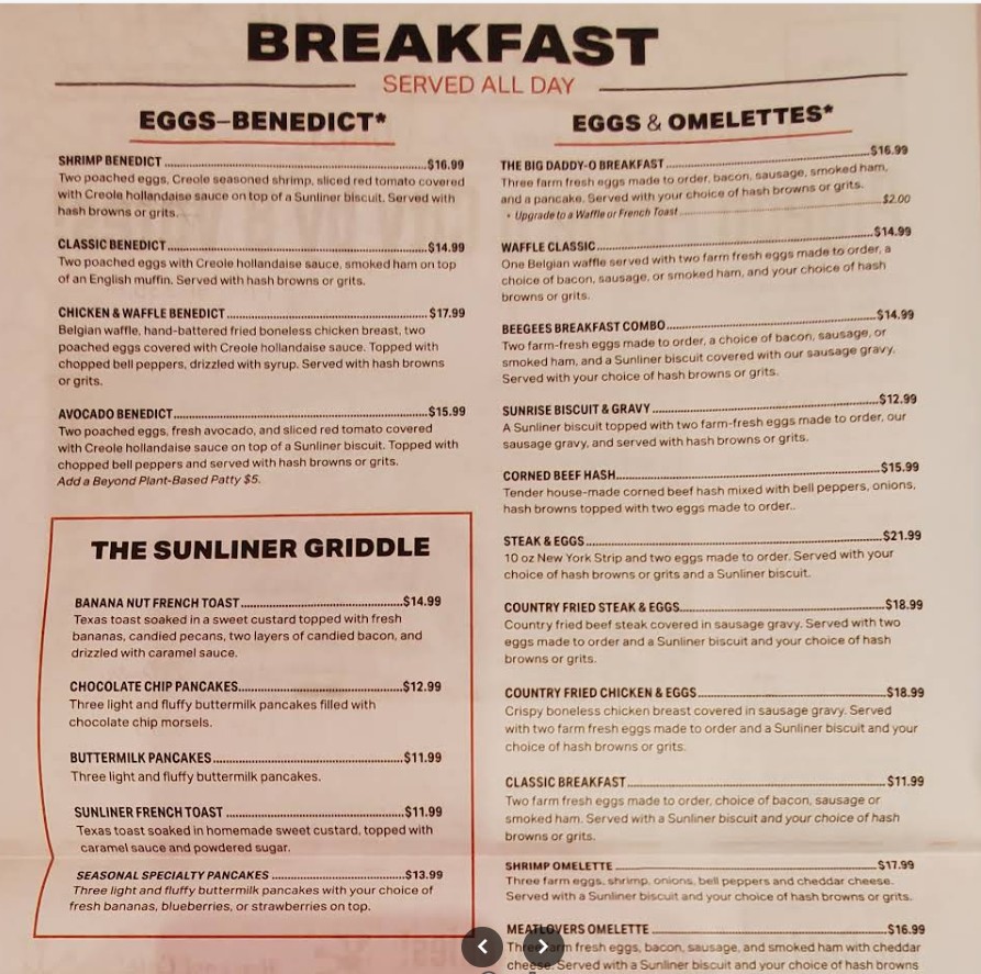Sunliner Diner Restaurant Menu | Pigeon Forge 50s Diner